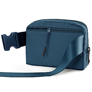 ODODOS Unisex Mini Belt Bag with Adjustable Strap Small Fanny Pack for Workout Running Traveling Hiking, Navy Blue