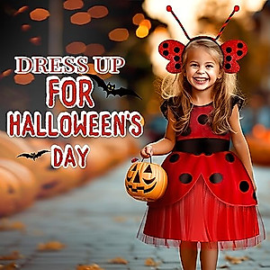 INNOCHEER Ladybug Dress Costume for Girls, Ladybug Costume Toddler Halloween Birthday Dress Up Pretend Play for Kids 2-10