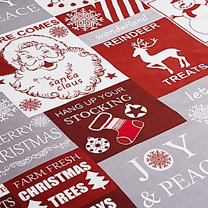 Vaulia Soft Microfiber Duvet Cover Set, Snowflake Pattern Christmas Holidays, Reversible Pattern Design White/Red Santa, King Size 3-Piece Set (1 Duvet Cover 2 Pillow Shams)