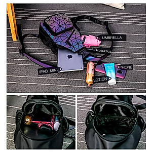 Chic Boutique De Mode Geometric Luminous Purses Handbags Holographic Crossbody Shoulder Bag (Backpack 3)