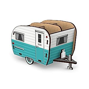 Genuine Fred Happy Camper Vintage Camper Pencil Holder, White and Blue (5242680)