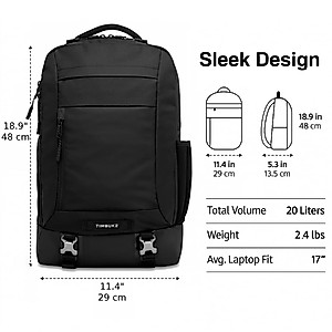 Timbuk2 Authority Laptop Backpack Deluxe, Eco Black Deluxe