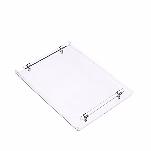 Artmaze Acrylic Tray, Breakfast Tray Serving Tray,with Acrylic Handles，Tray-Decorative,for Coffee Table Kitchen,16x12x2 inch…