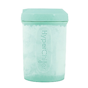 HyperChiller HC2M Patented Iced Coffee/Beverage Cooler, NEW, IMPROVED,STRONGER AND MORE DURABLE! Ready in One Minute, Reusable for Iced Tea, Wine, Spirits, Alcohol, Juice, 12.5 Oz, Mint Blue
