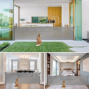 90 Inch Extra Wide Retractable Baby Gate Gates for Doorways Extra Long Baby Gate for Wide Openings Extra Large Dog Gate Indoor Outdoor Pet Gates for Dogs Long Gates for Kids or Pets, Gray