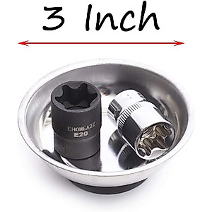 EHOMEA2Z Magnetic Tray Tool Holder 3" Inch, Ideal For Garage, Home, Bolts, Nuts, Small Parts, Pin Cushion Magnetic Cup (3"Inch Magnetic Bowl 1Pc)