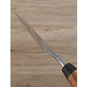 TIGERBEETLE SKD11 Triple Clamp Steel 7.5 Inch Santoku Knife SKD11 Japanese Steel Chef Knife for Home Kitchen and Dining Room (Ebonbonbony + African Flower Pear Wood)