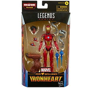 Marvel Hasbro Legends Series 6-inch Ironheart Action Figure Toy, Premium Design and Articulation, Includes 5 Accessories and 1 Build-A-Figure Part, Red,gold