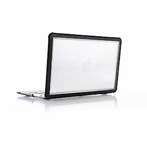 STM Dux for Apple MacBook Air (13-inch Retina - M3 2024 A3113, M2 2022 A2681) Ultra Protective Laptop Case - Translucent PC, Rugged TPU, Mil-Spec Drop Tested, Textured Rubber Non-Slip Feet - Black