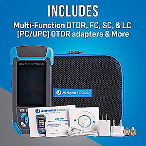 JONARD TOOLS OTDR-1000 Multi-Function OTDR with OTDR, Event Map, Power Meter, Light Source, VFL, Network Cable Tester, and More, Black