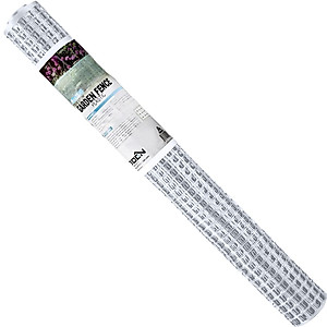 BOEN Garden Fence Temporary Barrier Outdoor Fence for Dog, Rabbit or Deer, Garden Netting Plastic Mesh Plant Protection (40" x 25', White)