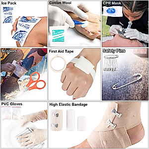 216 Pcs, Professional Survival Gear Equipment Tools First Aid Supplies kit for SOS Emergency Hiking Hunting Disaster Camping Adventures (Black)