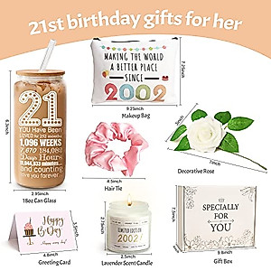 21st Birthday Gifts for Women, 21st Birthday Gifts for Her, 21st Birthday Decorations for Her, 21 Years Old Gift for Daughter Friends Sisters, Funny Unique 21st Bday Gifts with 18Oz Coffee Cups, 6 pcs
