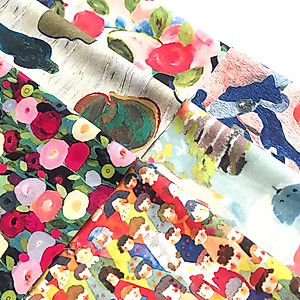 Misscrafts 100% Cotton Quilting Fabric Bundles Craft Fabric Squares Fat Quarters Multicolored for Patchwork DIY Sewing Scrapbooking (6pc 18x22” Watercolour)