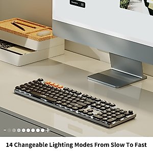ProtoArc Mechanical K300 Backlit Bluetooth Keyboard and EM11 RGB Ergonomic Mouse Combo