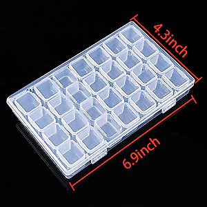 280 Slots 10PCS Diamond Painting Accessories Storage Containers, 5D Diamond Embroidery Accessories Storage Containers, 28 Grids Plastic Bead Storage Case Containers for Nail Diamonds Rhinestone