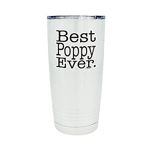 ThisWear Travel Mug For Best Poppy Ever 20oz. Stainless Steel Insulated Travel Mug With Lid White