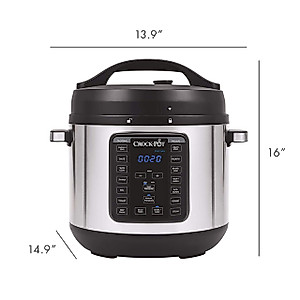 Crock-Pot 8-Quart Multi-Use XL Express Crock Programmable Slow Cooker and Pressure Cooker with Manual Pressure, Boil & Simmer, Stainless Steel