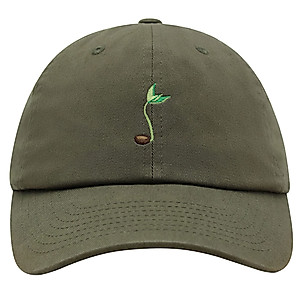 JPAK Bean Sprouts Premium Dad Hat Embroidered Baseball Cap Plant Olive Green