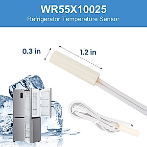 Aekops WR51X10055 Defrost Heater Kit Compatible with GE Hotpoint Refrigerator, Replaces WR51X10030 AP3183311, Incloud WR55X10025 Refrigerator Temperature Sensor and WR50X10068 Defrost Thermostat