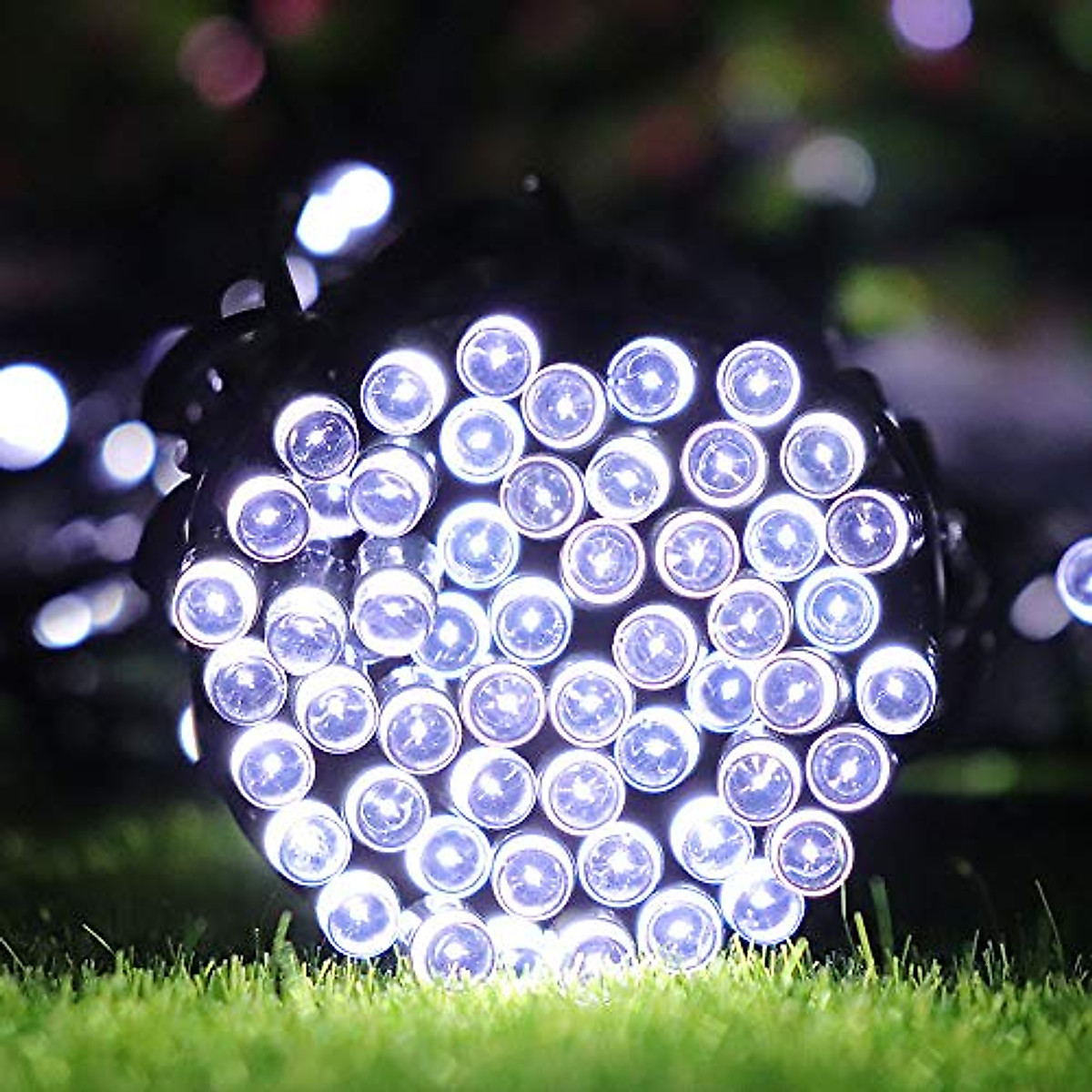 LALAPAO Solar String Lights 72ft 200LED 8 Modes Outdoor Lighting Solar Powered Christmas Lights Waterproof Starry Fairy Lights for Patio Lawn Garden Home Wedding Xmas Party Tree Decor (White)