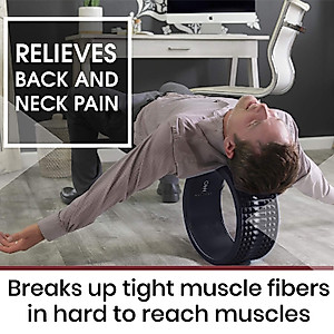 Realign Back Wheel: Trigger Point, Yoga Wheel, Foam Roller, Deep Tissue, Back Massager, for Mobility and Back Pain Relief (Black/Black)