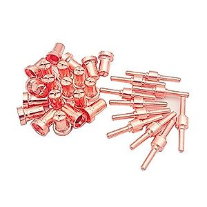 Donwind 80pcs PT-31 JG-40 WSD-LG40 Plasma Electrode Tips Nozzle Extended Shroud Shield Cup Kit Fit Cut 50D 50 40 Plasma Cutter