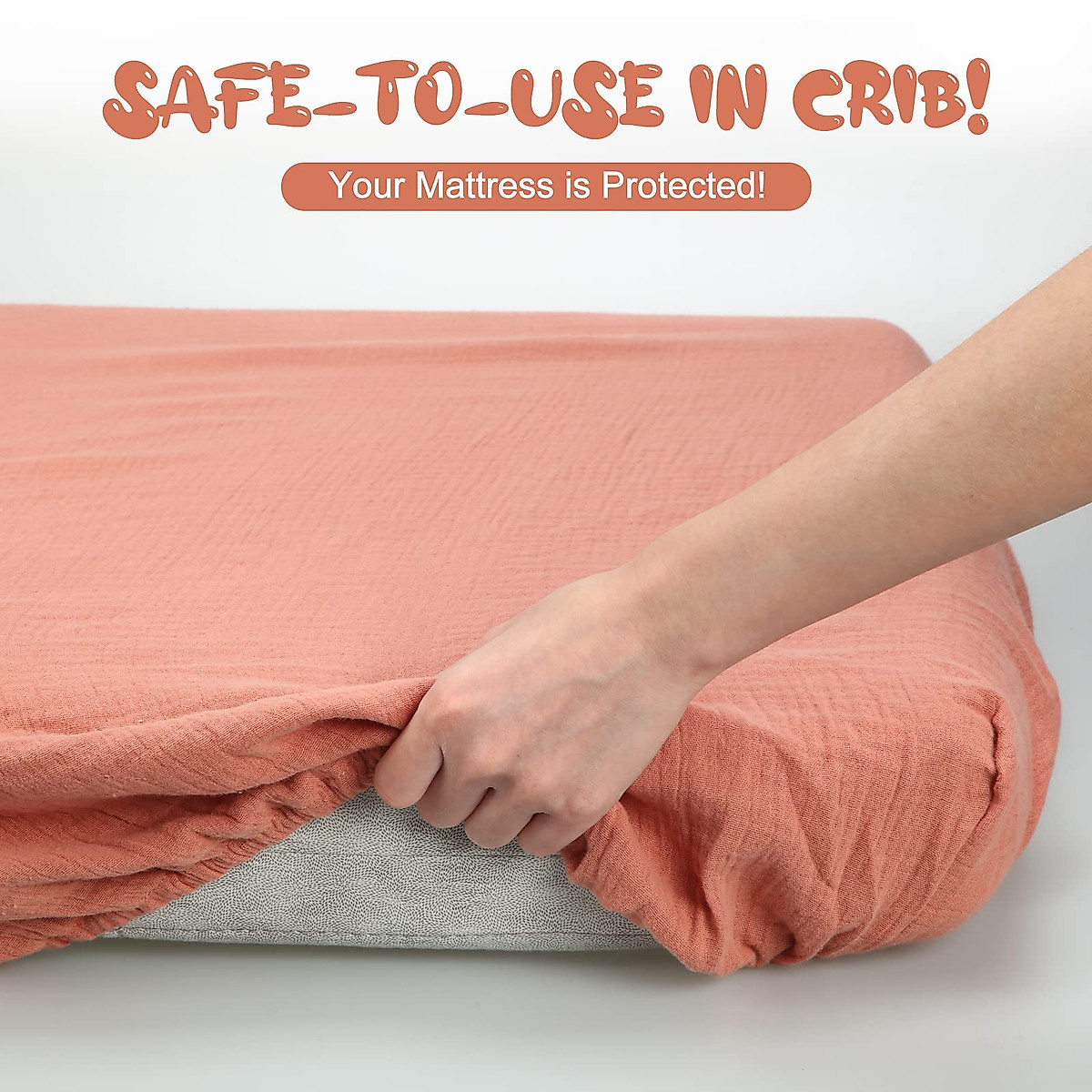 4 Pcs Baby Crib Sheets for Boys Girls, Cotton Baby Fitted Crib Sheet Soft Muslin Crib Sheets for Mini Crib Mattress (Natural Series Color,24 x 38 Inch)