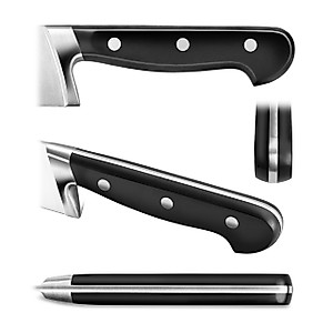 Cangshan TV2 Series 1022964 Swedish 14C28N Steel Forged 5-Inch Tomato/Cheese Knife and Wood Sheath Set