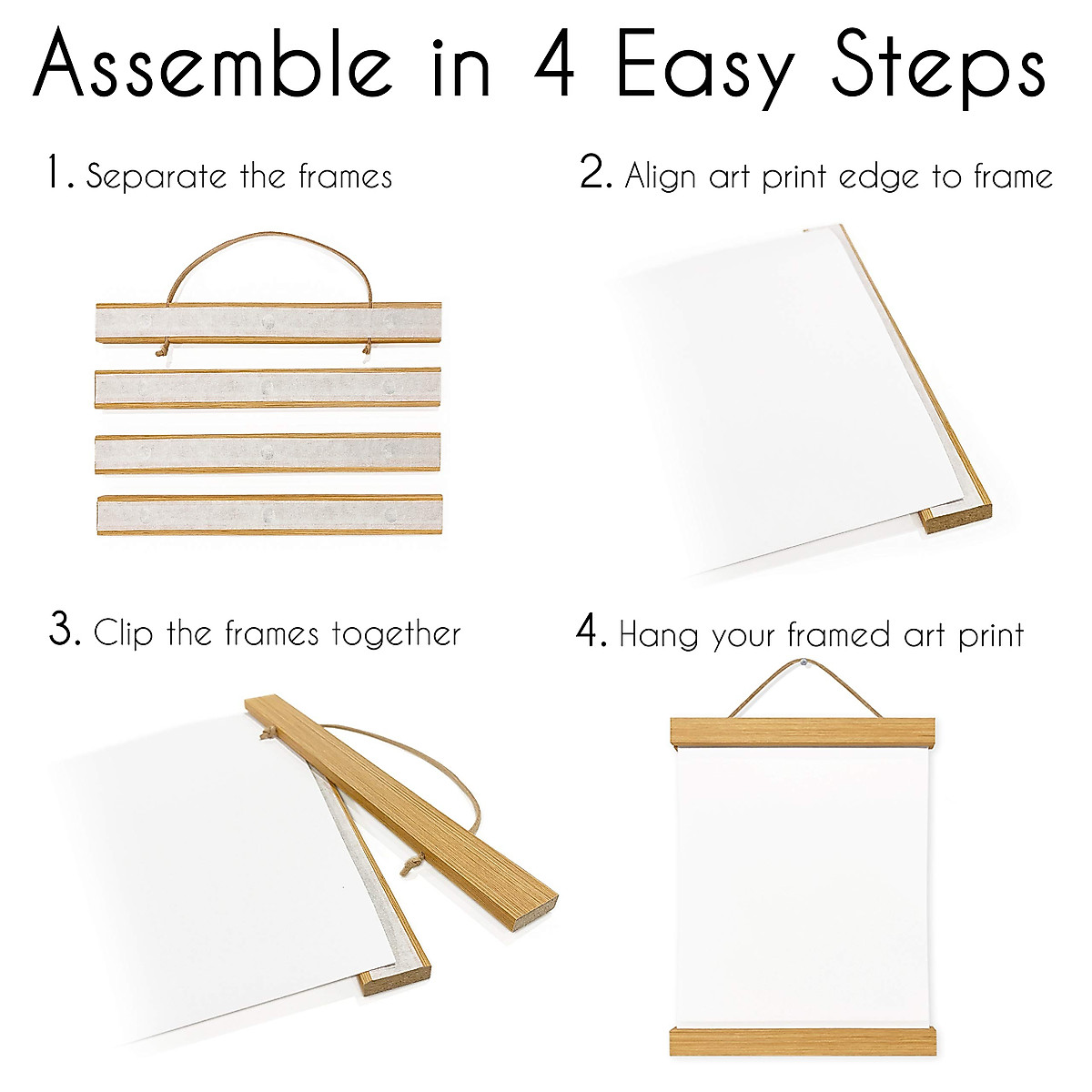 Framed Sweet Jojo Designs Construction Truck Wall Art Prints Room Decor for Baby, Nursery, and Kids - Set of 4 - Grey Yellow Orange Red and Blue Transportation with Wooden Hanging Magnetic Frames