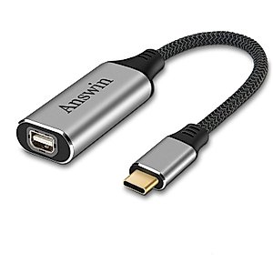 Answin USB C to Mini Displayport (4K@60Hz), Thunderbolt 3 to Mini DisplayPort Adapter for iPhone 15 Series, M1/M2 MacBook, MacBook Air/Pro 2016-2023, Galaxy S8-S23, Steam Deack and Rog Ally