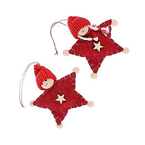 Abaodam 1 Pair Christmas Tree Ornaments Plush Baby Doll Fireplace Decor Christmas Angel Doll Christmas Stuffed Ornament Christmas Hanging Pendants Charms Christmas Pendants Felt Filler