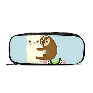 DuJiea Llama Sloth Kids Backpack Set 3 Piece Student Back To School Book Bag with Shouder Bag Pencil Case Box for Boys Girls 1-6th Grade