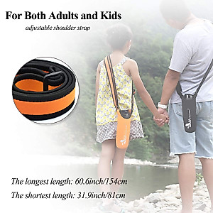 VIVAGLORY Neoprene Water Bottle Holder, Insulated Water Bottle Sling with Adjustable Shoulder Strap, Great for Stainless Steel & Plastic Bottles with 2.8"-3.2" Diameter, Sport & Energy Drinks