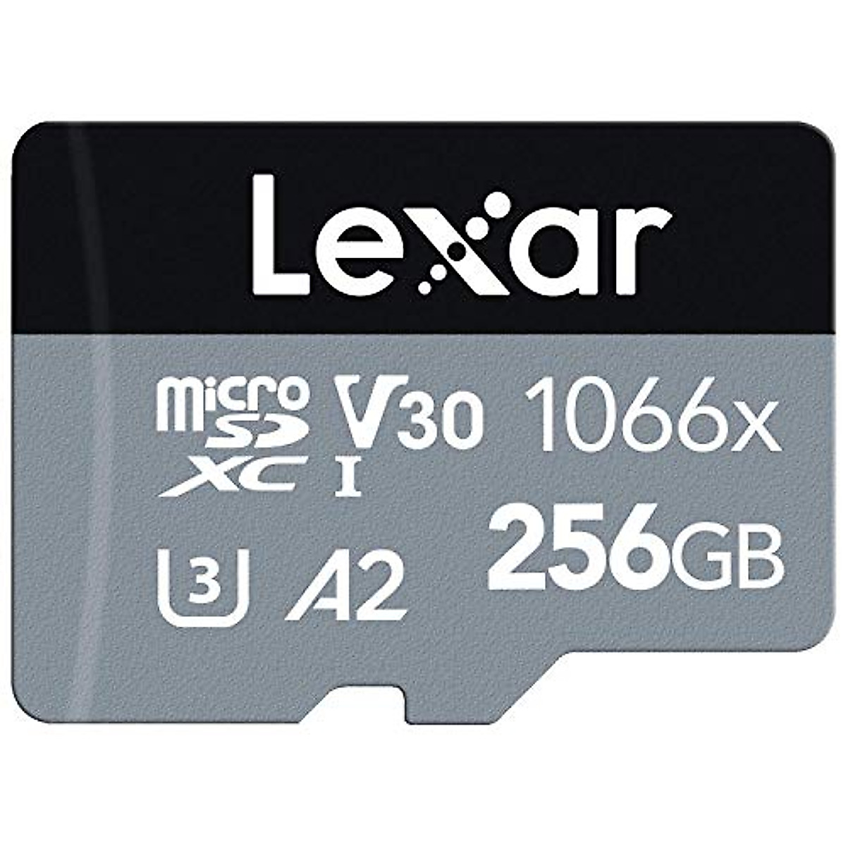 Lexar Professional 1066x 256GB microSDXC UHS-I Card w/ SD Adapter, C10, U3, V30, A2, Full HD, 4K UHD, Up to 160MB/s Read, for Action Cameras, Drones, High-End Smartphones, Tablets (LMS1066256G-BNANU)