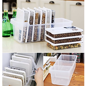 Alliving Kitchen Refrigerator Organizer, Fridge and Freezer Storage Trays Large+Food Containers with Lids L1(9P), Premium B