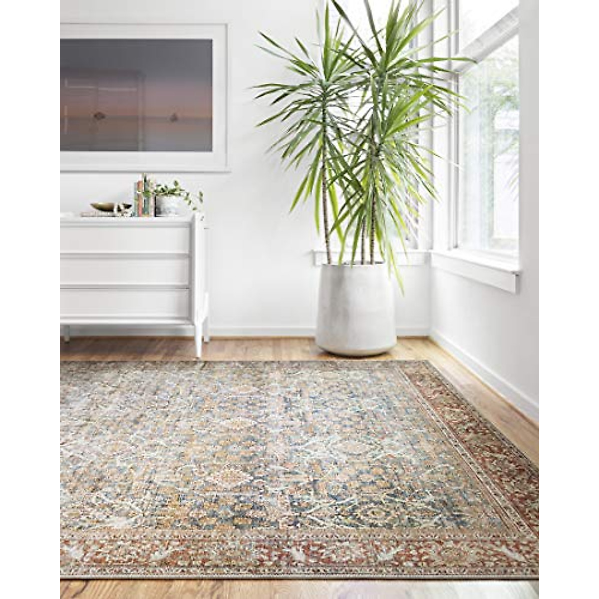 Loloi II Layla Ocean/Rust 7'-6" x 9'-6" Area Rug