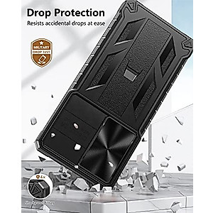 WTYOO for Motorola Moto-G-5G 2022 Case: Military Grade Shockproof Protection Cover with Kickstand | Matte Textured Rugged Protective TPU & Drop Proof Sturdy Phone Case Black