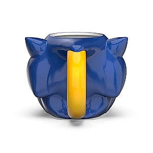 Zak Designs Sonic the Hedgehog Sculpted Ceramic Coffee Mug for Hot Drinks, Collectible Keepsake with Unique 3D Character (15 oz, Sonic)