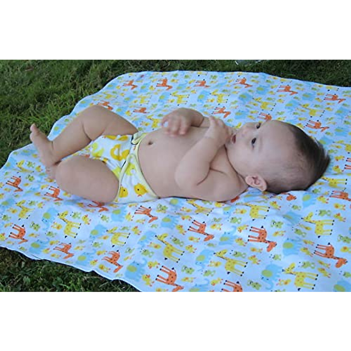 KaWaii Baby Waterproof Change Mat, Reusable, Changing Pad for Bed, Travel, Bed and Stroller Sheet, Mattress Protector, Zoo, 19.5 x 27.5" Newborn to 12 Months