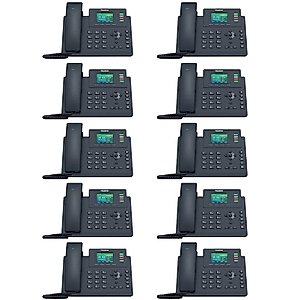 Yealink SIP-T33G IP Phone [10 Pack] 4 VoIP Accounts. 2.4-Inch Color Display. Dual-Port Gigabit Ethernet, 802.3af PoE, Power Adapter Not Included (SIP-T33G)