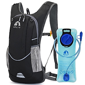 Hydration Pack,Hydration Backpack with 2L Hydration Bladder Lightweight Running Water Backpack for Women Men Kids (Black)