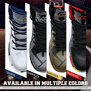 ASHION Men's Basketball Shoes Mid Basketball Sneakers Non-Slip Outdoor Cushioning Workout Shoes