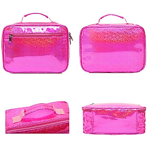 FlowFly Kids Lunch box Insulated Soft Bag Mini Cooler Back to School Thermal Meal Tote Kit for Girls, Boys,Pink