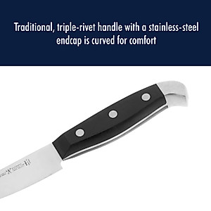 HENCKELS Statement Razor-Sharp 5-inch Compact Chef Knife, German Engineered Informed by 100+ Years of Mastery, Black/Stainless Steel