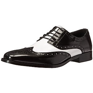 Stacy Adams Men's Tinsley-Wingtip Oxford, Black/White, 15 M US