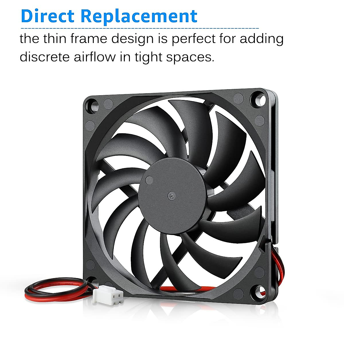 Gdstime 80mm x 80mm x 10mm DC 5V Brushless Cooling Fan 2PIN