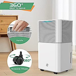 HUMILABS 1500 Sq. Ft Dehumidifiers for Home and Basements,22 Pints Dehumidifiers for Large Room with Auto or Manual Drainage,0.528 Gallon Water Tank,24 Hours Timer,Dry Clothes Mode