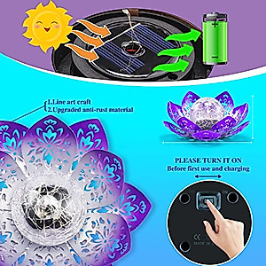 HUAXU Solar Outdoor Lights Garden Decor - Bright Lotus Flower Table Lamp, Waterproof Solar Lights for Patio Pathway Yard Balcony Outside Decorative