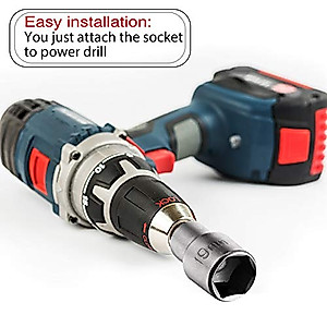 3 Pieces RV Leveling Scissor Jack Socket Drill Adapter Work with 1/4 Inch Hex Shank Tools Compatible with 3/4 Inch or 19mm Hex Drive Jacks